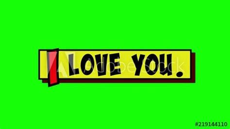 A Comic Strip Yellow Box Appearing And The Text I Love You Popping Up