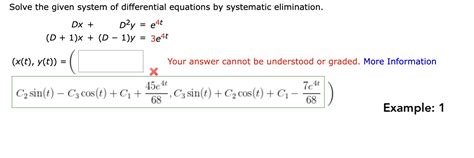 Solved Differential Equations Solve The Given System Of