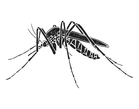 모기 실루엣 흑인과 백인 벡터 일러스트 레이 션 프리미엄 벡터