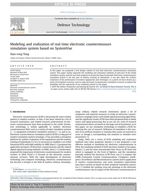 Pdf Modeling And Realization Of Real Time Electronic Countermeasure Simulation System Based On