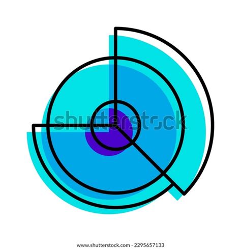 Pie Graph Diagram Chart Outline Blue Stock Vector Royalty Free Shutterstock