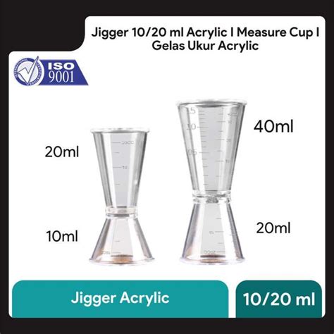 Jual Jigger Akrilik Gelas Ukur Measuring Cup Jigger Acrylic 10 20 Ml