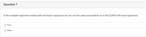 solved in the multiple regression model with stochastic