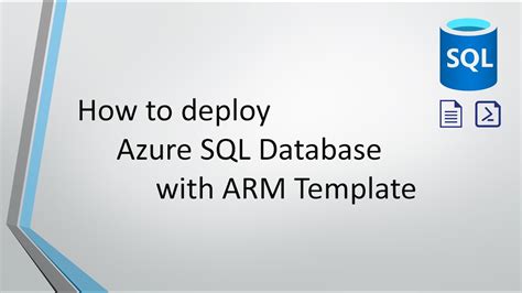 How To Deploy Azure Sql Database With Arm Template Youtube