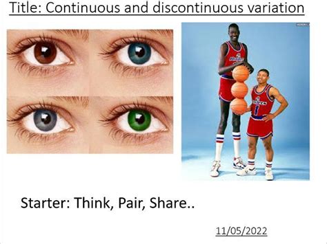 Continuous And Discontinuous Variation Wjec 4 4 Variation And Evolution Teaching Resources