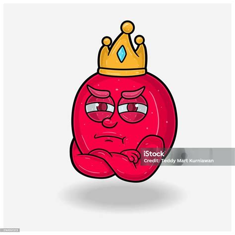 크랜베리 과일 마스코트 캐릭터 만화 질투 표정 브랜드 라벨 포장 및 제품 건강한 생활방식에 대한 스톡 벡터 아트 및 기타 이미지 건강한 생활방식 건강한 식생활 귀여운