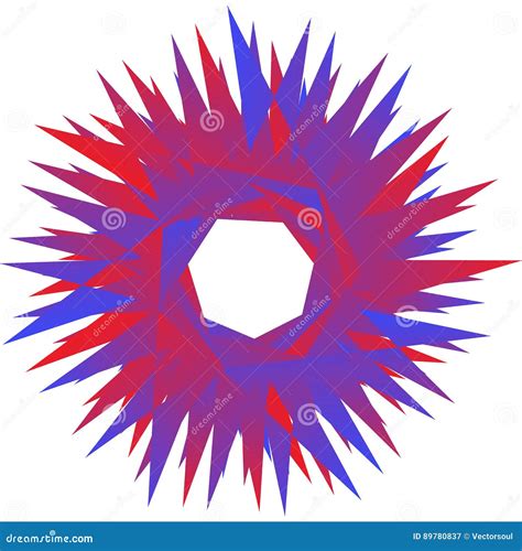 Geometric Spiral Shape Motif With Circular Elements Stock Vector