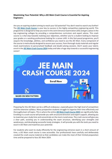 PPT JEE Main Crash Course PowerPoint Presentation Free Download ID 12356779