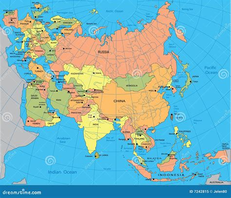 Political Map Of Eurasia Cartoon Vector 7242815