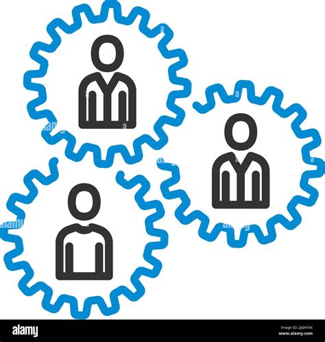 Teamwork Icon Editable Bold Outline With Color Fill Design Vector Illustration Stock Vector