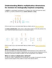 Understanding Matrix Multiplication Dimensions A Guide For Course Hero