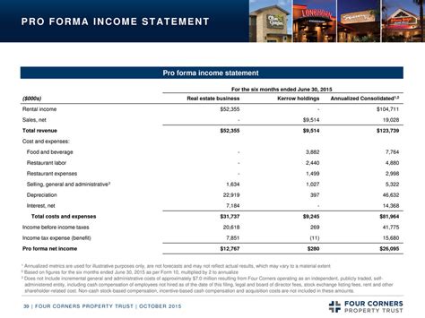 Pro Forma Statement Examples Sample Professionally Designed Templates
