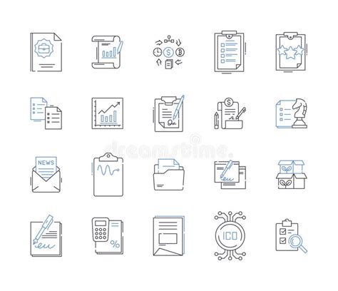 Business Files And Folders Outline Icons Collection File Folder
