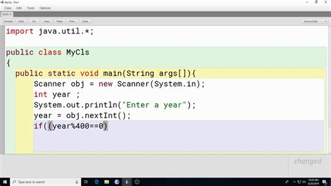 Write A Program To Cheak A Year Is Leap Year Or Not In Java With Bluej