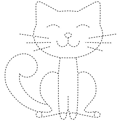 Cat Tracing Coloring Pages Coloringlib