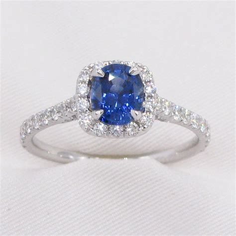 18kt White Gold Sapphire And Diamond Ring Chas S Rivchun And Sons