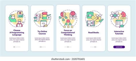 How Learn Code Onboarding Mobile App Stock Vector Royalty Free Shutterstock