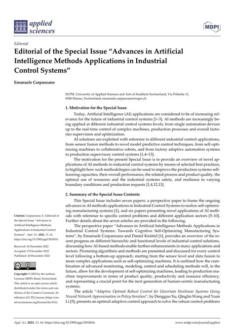 pdf editorial of the special issue “advances in artificial