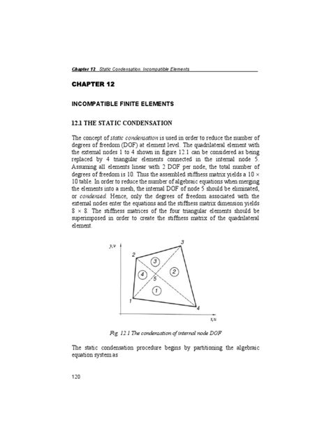 static condensation pdf matrix mathematics finite element method