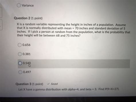 Solved O Variance Question 2 1 Point X Is A Random