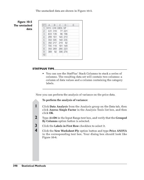 Data Analysis With Microsoft Excel PDFDrive Statistical Methods The Unstacked Data