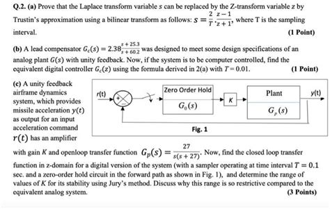 Solved Q2 A Prove That The Laplace Transform Variable S