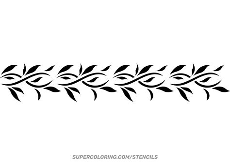 Stencil Of Leaf Border Free Printable Papercraft Templates