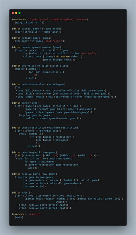 2023 day02 solution written in common lisp r adventofcode