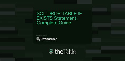 Sql Drop Table If Exists Statement Complete Guide