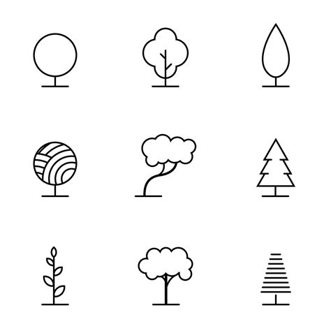 Set Of Tree Vector Design Illustration Nature Tree Vector In Flat Design Style For Decorative