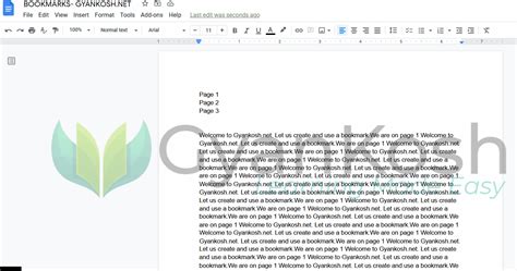 How To Create And Edit Bookmarks In Google Docs With Examples