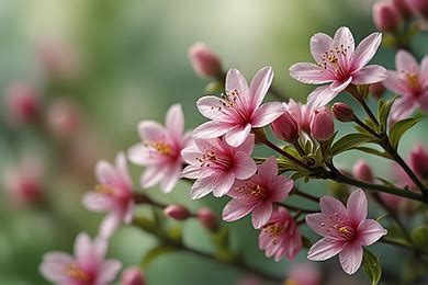Pink Flowers Of The Blooming Paradise Apple Tree Background Pink Flowers Of The Blooming