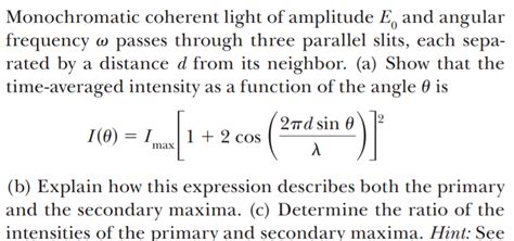 Answered Monochromatic Coherent Light Of Bartleby