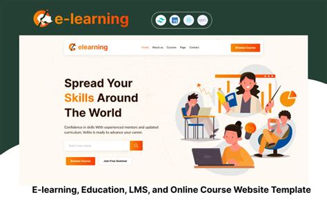 elearning e learning education lms and online course react next js website template