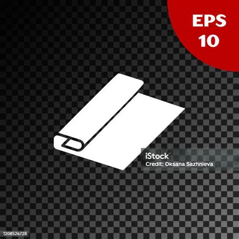 투명 한 어두운 배경에 격리 된 흰색 섬유 직물 롤 아이콘입니다 롤 매트 양탄자 천 카펫 또는 종이 롤 아이콘 벡터 일러스트레이션 공예에 대한 스톡 벡터 아트 및 기타