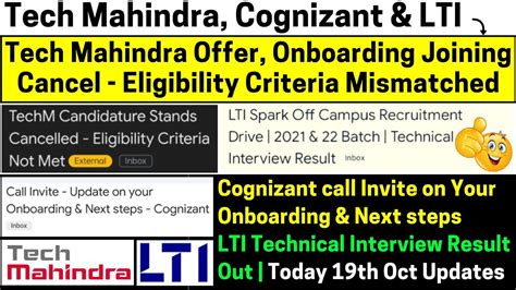 Tech Mahindra Offer Onboarding Cancelled Termination Lti Interview