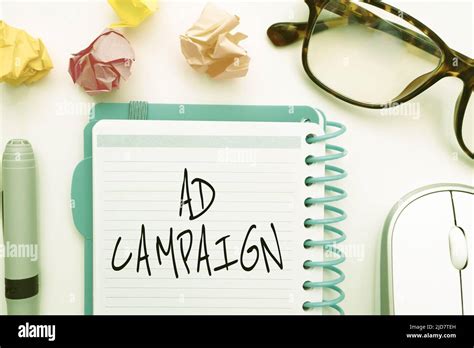 Hand Writing Sign Ad Campaign Business Overview Promotion Of Specific