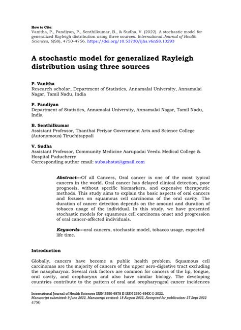 Pdf Stochastic Model For Generalized Rayleigh Distribution Using Three Sources