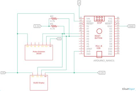 Finger Pulse Oximeter Circuit Diagram