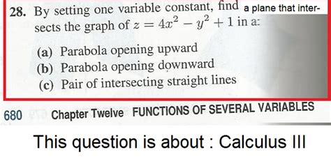 Solved 28 By Setting One Variable Constant Find A Plane