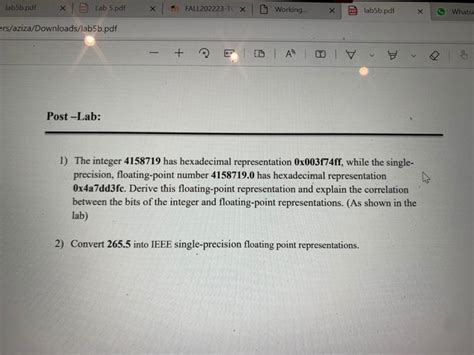 Solved 1 The Integer 4158719 Has Hexadecimal Representation