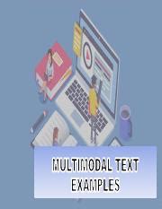 MULTIMODAL TEXT EXAMPLES Pdf What Is A MULTIMODAL TEXT A Multimodal Text Is The Strategic Use
