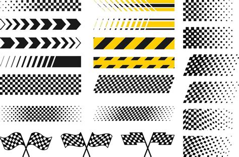 Racing Stripe Flag Checkered Moving Speed Set 65618784 Vector Art At