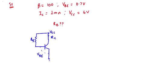 A Silicon Transistor Is Biased With Base Resistor Method If B 100 Vbe 0 7 V Zero Signal