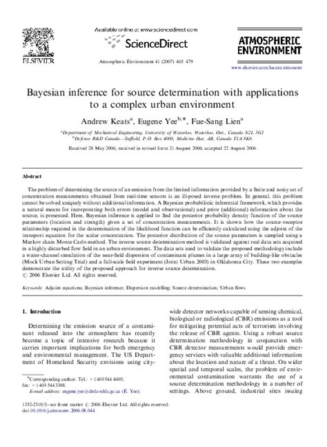 Pdf Bayesian Inference For Source Determination With Applications To