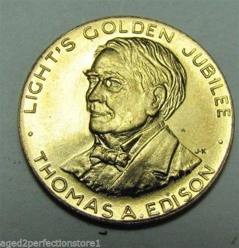 Old Lights Golden Jubilee Thomas Edison 1879 1929 Medallion Token High
