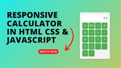 Create A Responsive Calculator In Html Css And Javascript Coding League Youtube