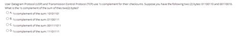 Solved User Datagram Protocol UDP And Transmission Control Chegg Com