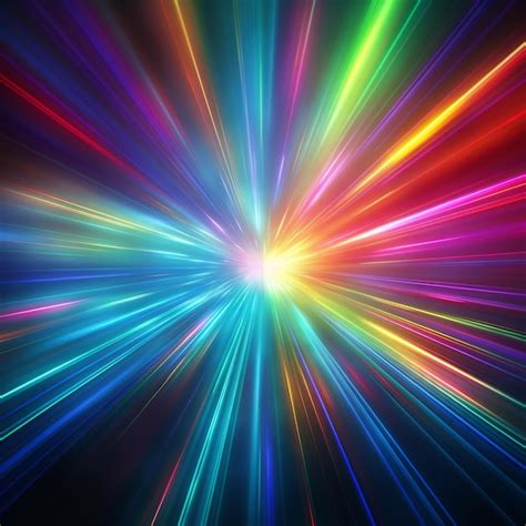 Premium Photo A Close Up Of A Colorful Light Burst With A Black Background Generative Ai