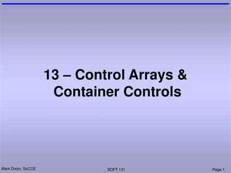 Ppt 13 Control Arrays And Container Controls Powerpoint Presentation Id4121422